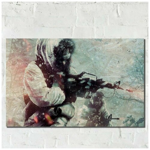 Картина интерьерная на рельефной доске, рисунок ОСП игра Call Of Duty Black Ops - 11463