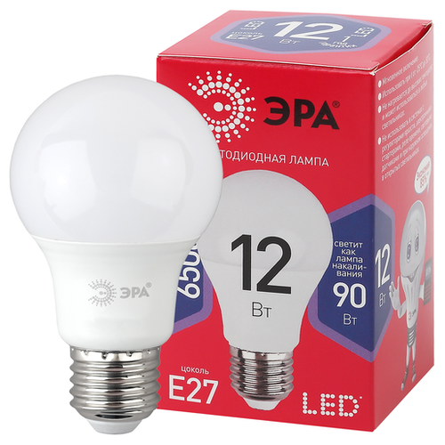 Лампа светодиодная LED A60-12W-865-E27 R (диод, груша, 12Вт, хол, E27) Б0045325 ЭРА (6шт)
