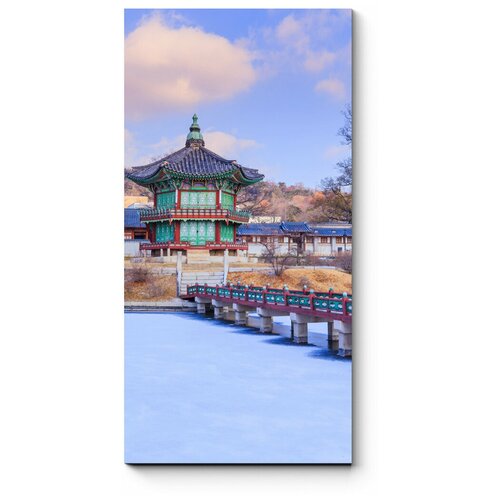Модульная картина Кёнбоккун тихим зимним днем, Сеул 80x160