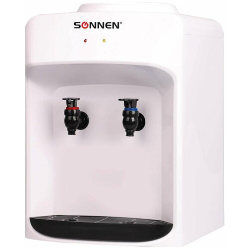 Кулер для воды SONNEN TSE-02WT, настольный, нагрев/охлаждение электронное, 2 крана, белый, 455413