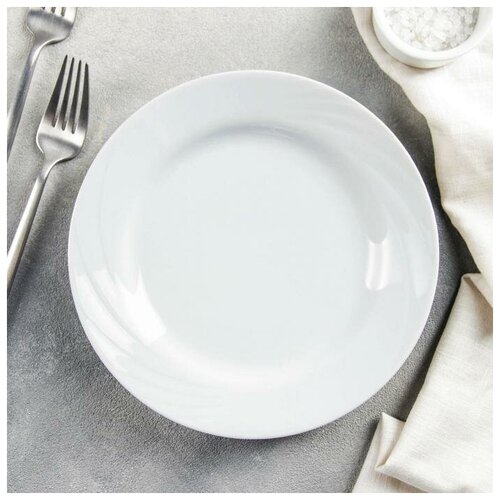 Тарелка мелкая "Голубка", 20 см, фарфоровые тарелки для сервировки, тарелки плоские для подачи