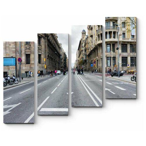 Модульная картина Пустая дорога в центре Барселоны120x104