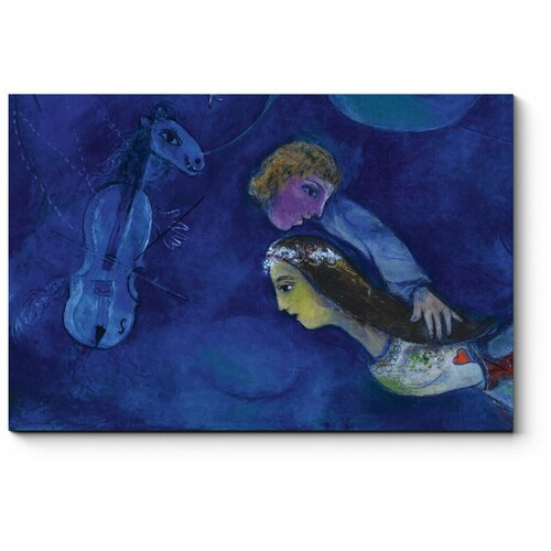 Модульная картина В ночь красного петуха, Марк Шагал 80x53