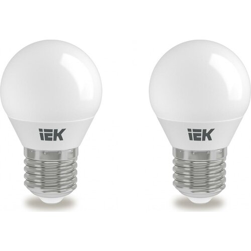 Светодиодная лампа IEK ECO 9W эквивалент 25W 6500K 810Лм E27 шар (комплект из 2 шт)