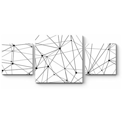 Модульная картина Точки и линии 100x43