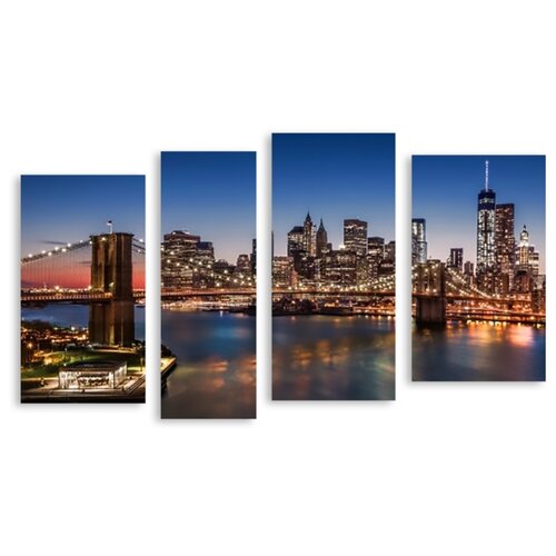 Модульная картина на холсте "Бруклинский мост" 90x54 см