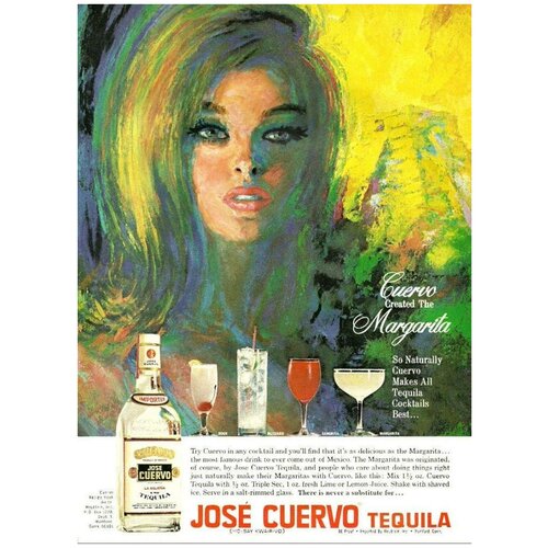 Постер / Плакат / Картина Рекламный плакат - Маргарита с лаймом Jose Cuervo Tequila 40х50 см в раме