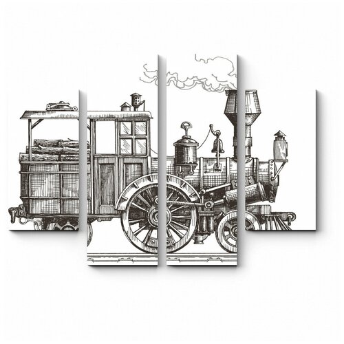 Модульная картина Старинный поезд 130x98