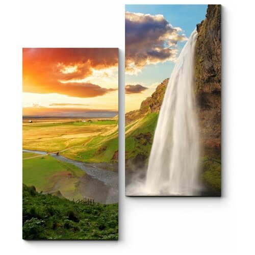 Модульная картина Живописный водопад в Исландии 110x138