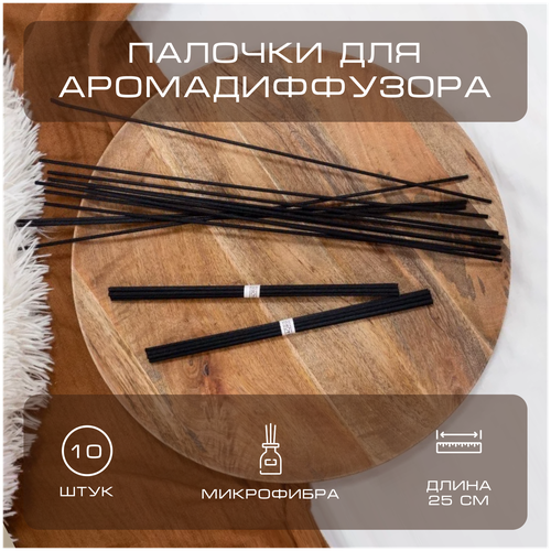 Комплект микрофибровых палочек для ароматического диффузора KAORI / комплект S / 25 см 10 штук