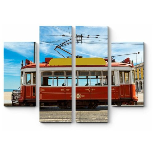 Модульная картина Старинный трамвай в центре Лиссабона170x128