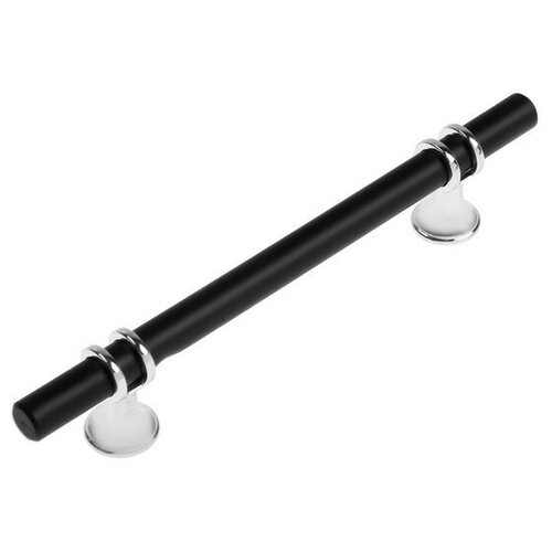 Ручка скоба CAPPIO, м/о 128 мм, d=12 mm, пластик, цвет хром/черный