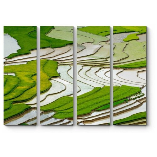 Модульная картина Рисовое поле в Му Чан Чай 90x68