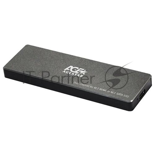 Внешний корпус SSD AgeStar 31UBVS6C NVMe/SATA USB 3.2 алюминий черный M2 2280 м