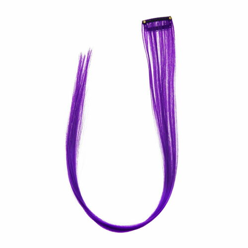 Прядь накладная Lukky на заколке, одноцветная, 55 см, фиолетовая, пакет с подвесом (Т22790)
