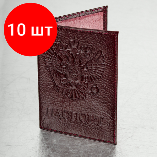 Обложка для паспорта BRAUBERG, бордовый