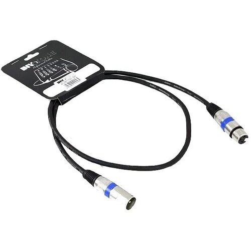 Микрофонный кабель INVOTONE ACM1101/BK XLR(M) XLR(F) длина 1 м