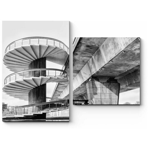 Модульная картина Спиральная лестница и мост170x128