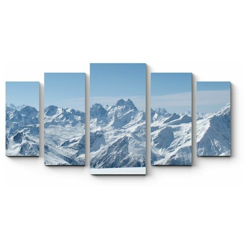 Модульная картина Панорама зимних гор на Кавказе 200x110