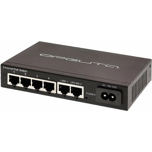 POE коммутатор 4 POE ( 802.3af/at ) + 2 Uplink порта (NVR/LAN) 100 Мбит/с