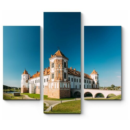 Модульная картина Вид Старой Башни Замкового Комплекса "Мир" в Белорусии130x117