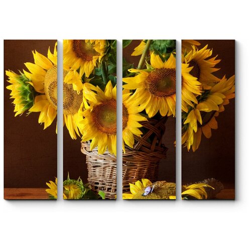 Модульная картина Солнечные цветы 160x120
