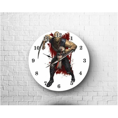 Часы настенные MIGOM круглой формы, диаметр 20 см, с принтом "Mortal Kombat, Мортал Комбат" - 48