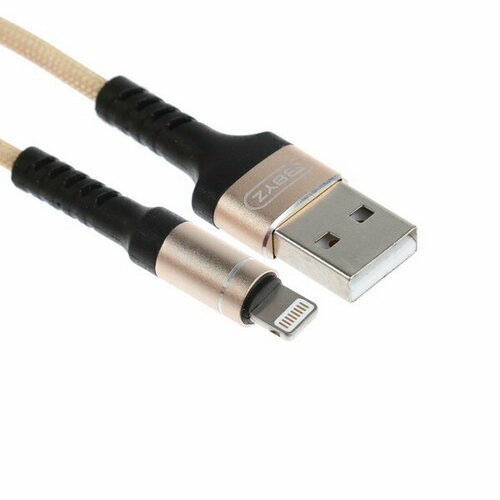 Кабель BC-025, Lightning - USB, 5 А, 1.2 м, PD, нейлон, золотистый