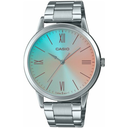 Наручные часы CASIO Collection MTP-E600D-2B, серебряный, голубой
