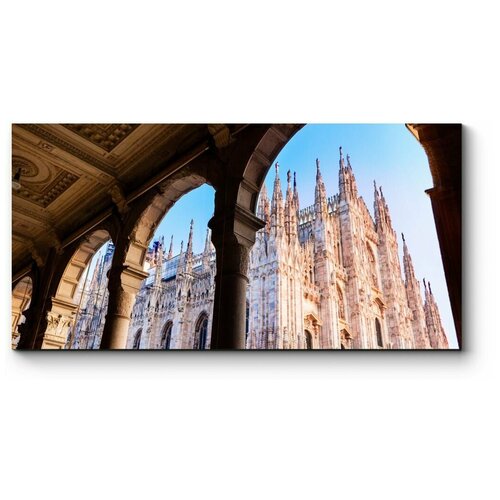 Модульная картина Миланский собор с необычного ракурса90x45