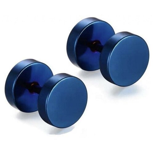 Серьги пусеты Spikes, металл, размер/диаметр 10 мм., синий