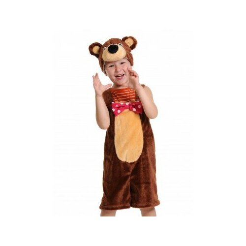 Карнавальный костюм «Медведь цирковой», плюш, полукомбинезон, маска, 3-6 лет, рост 92-122 см