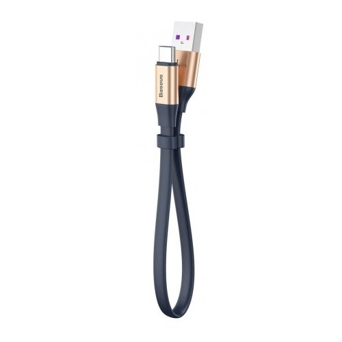 Кабель Baseus Simple HW USB - USB Type-C, 0.23 м, 1 шт., синий/золотистый