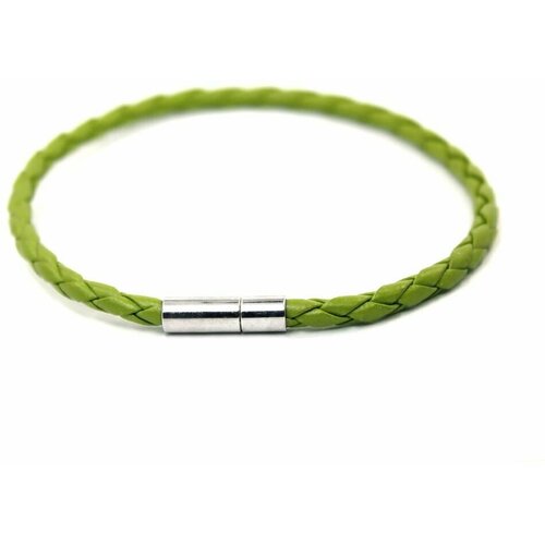 Плетеный браслет Handinsilver ( Посеребриручку ) Браслет плетеный кожаный, 1 шт., размер 19 см, зеленый