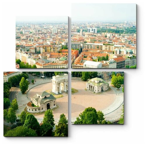 Модульная картина Панорама летнего Милана 130x130