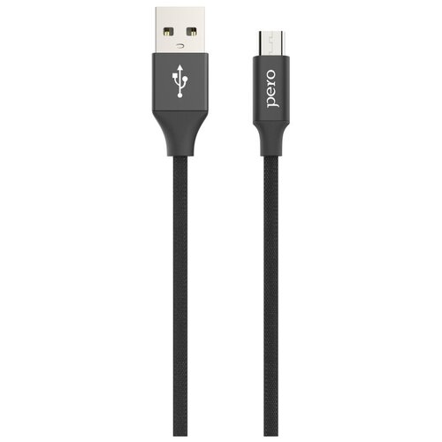 Кабель PERO, DC-02, micro-USB, 3А, 1м, Fast charge, черный