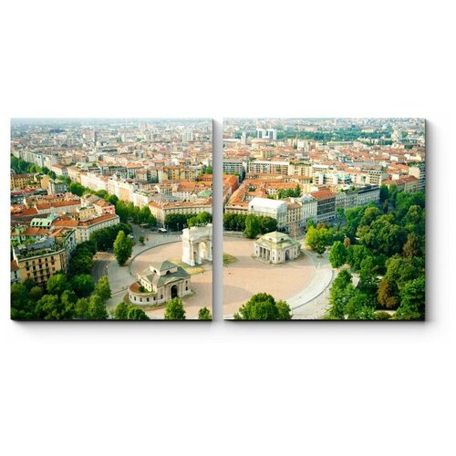 Модульная картина Панорама летнего Милана 80x40