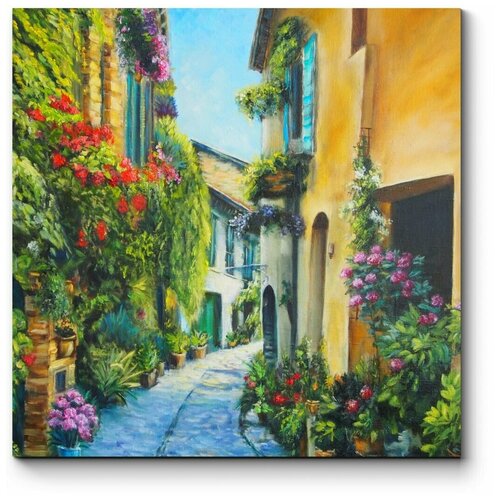 Модульная картина Цветочная улица в Италии30x30