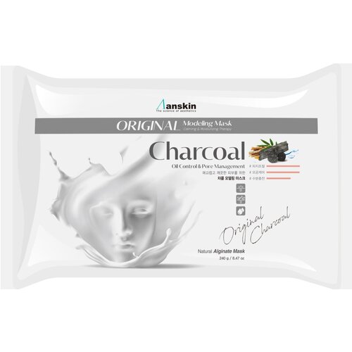 Маска альгинатная для жирной кожи с расширенными порами Anskin Charcoal Modeling Mask (Пакет 240 гр)