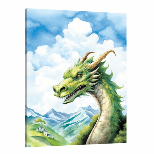 Интерьерная картина 50х70 "Магия деревянного дракона"