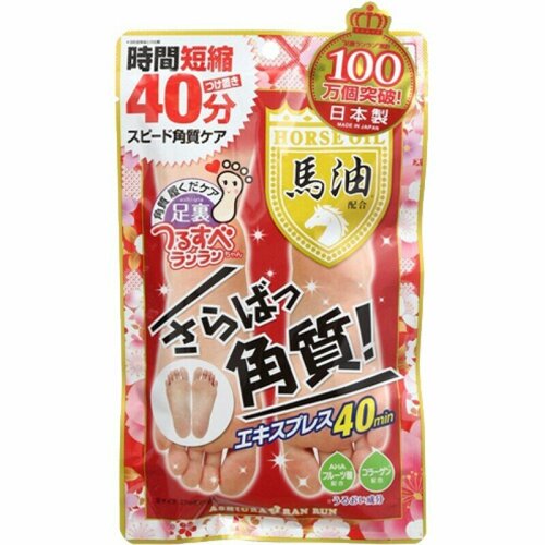 Пилинг-носочки для ног отшелушивающие, ASHIURA Ran Run Horse Oil