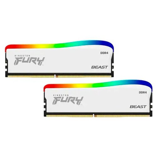 Модуль памяти DDR 4 DIMM 16Gb PC28800, 3600Mhz, Kingston FURY Beast White RGB SE CL17 (Kit of 2) (KF436C17BWAK2/16) (retail)