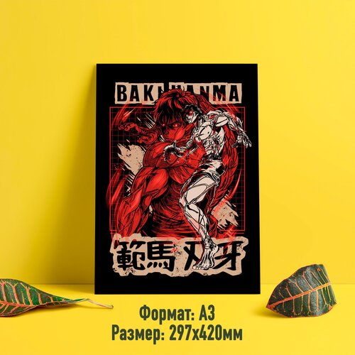 Постер/плакат аниме "Боец Баки/Baki the Grappler" (Баки Ханма, 10)