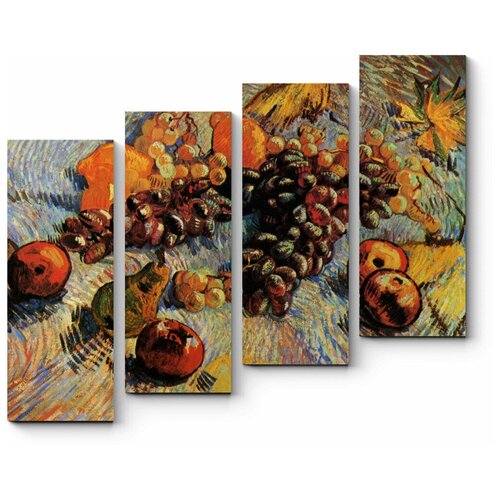 Модульная картина Виноград, лимоны, груши и яблоки, Винсент Ван Гог 120x104
