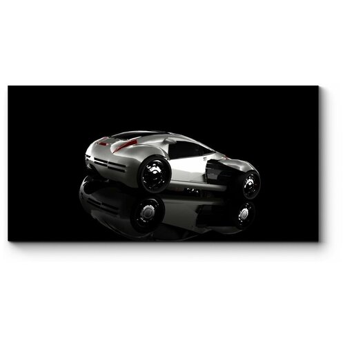Модульная картина Концепт серебристого спортивного автомобиля200x100