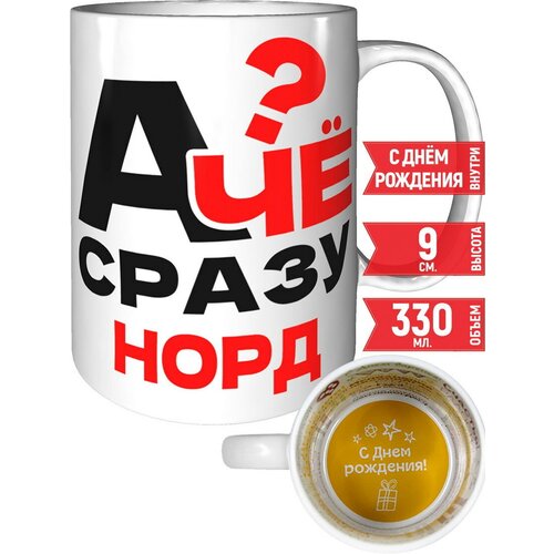 Кружка А чё сразу Норд - с днём рождения внутри