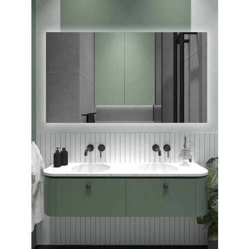 Зеркало для ванной Qwerty 60*100 горизонтальное с нейтральной LED-подсветкой