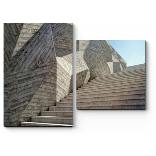 Модульная картина Элемент бетонной стены с лестницей вверх100x75