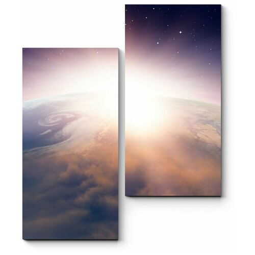 Модульная картина Захватывающий закат над Землей 100x125