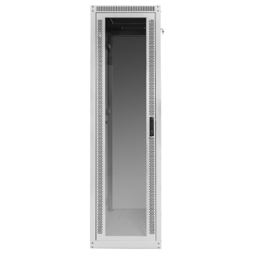 Телекоммуникационный серверный шкаф 19 дюймов напольный 27U 600х600 cерый дверь стекло, Alvm-b27.06g